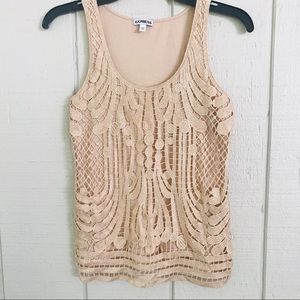 Express | Tops | Express Crochet Metallic Lace Top Xstp | Poshmark